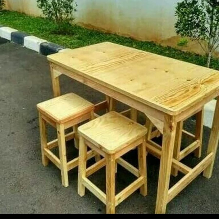 Jual MEJA MAKAN RESTORAN / MEJA BAKSO 1 SET, 1 MEJA 4 BANGKU | Shopee ...