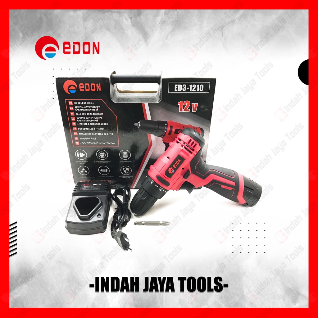 Jual EDON Mesin Bor 10 mm Cordless / Charger | Rechargeable 12V ...