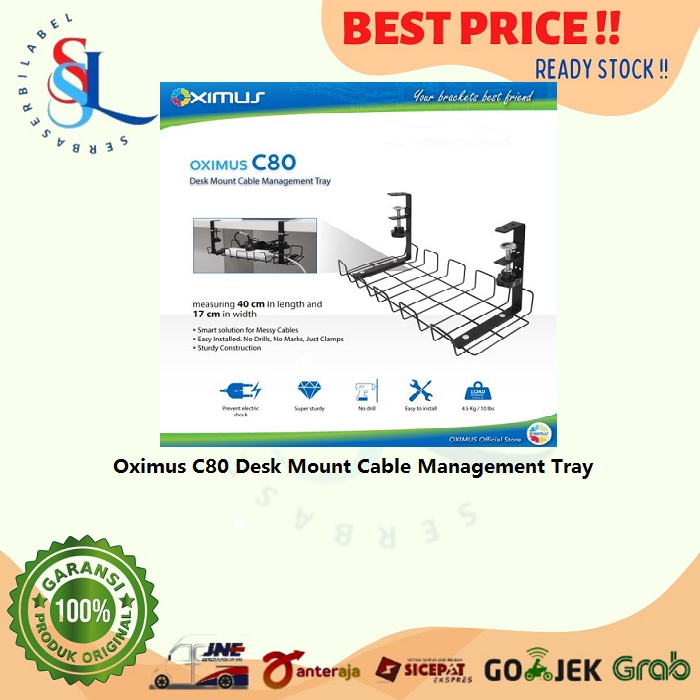 Jual Oximus C80 Desk Mount Cable Management Tray | Shopee Indonesia