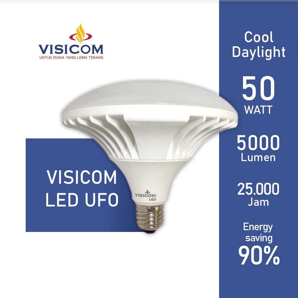 Jual VISICOM Lampu LED UFO 50 Watt Fitting E27 - Cahaya Putih / Kuning | Shopee Indonesia
