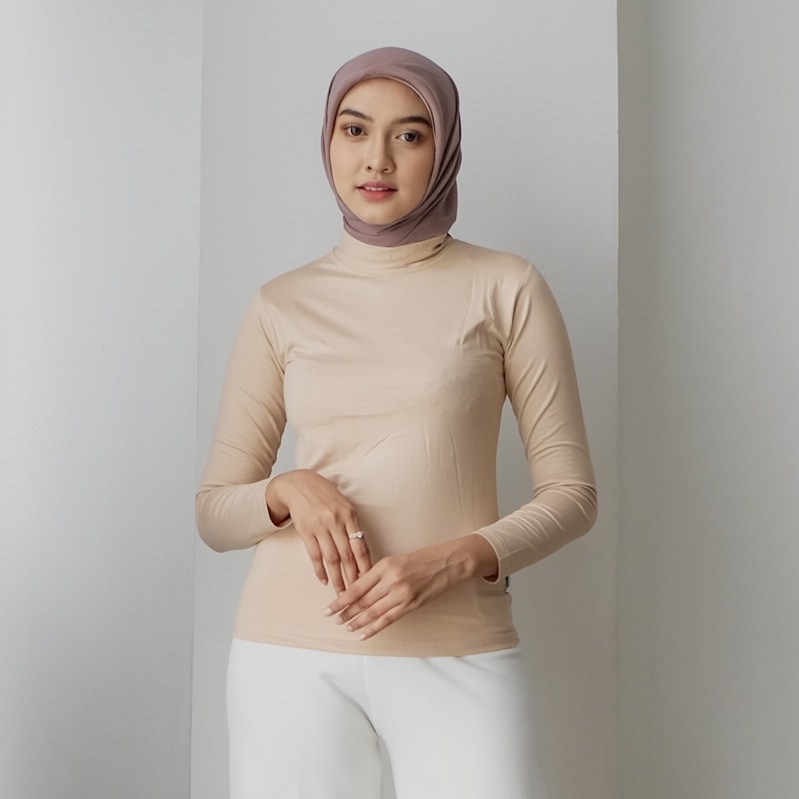 Jual Manset Baju Inner Hijab Dalaman Hijab Rayon Kerah Tinggi | Shopee ...