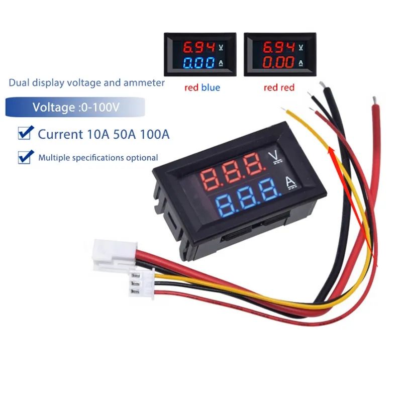 Jual Voltmeter Amperemeter DIGITAL 0-100V 10A Display Combo Dual Volt Meter Ampere Meter Ammeter ...