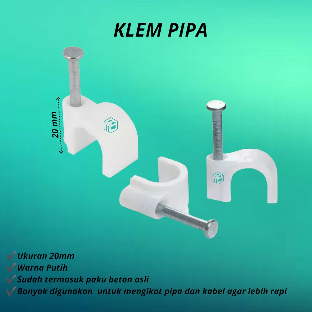 Jual Klem Pipa Klem Pipa Paralon klem kabel listrik 1/2" - 18MM 20MM ...