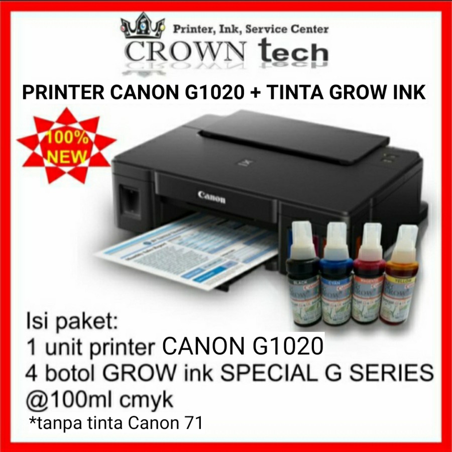 Jual PRINTER Canon G1020 ORIGINAL + Tinta GROW INK Formula Anti Buntu - Tinta GROW ink botolan ...