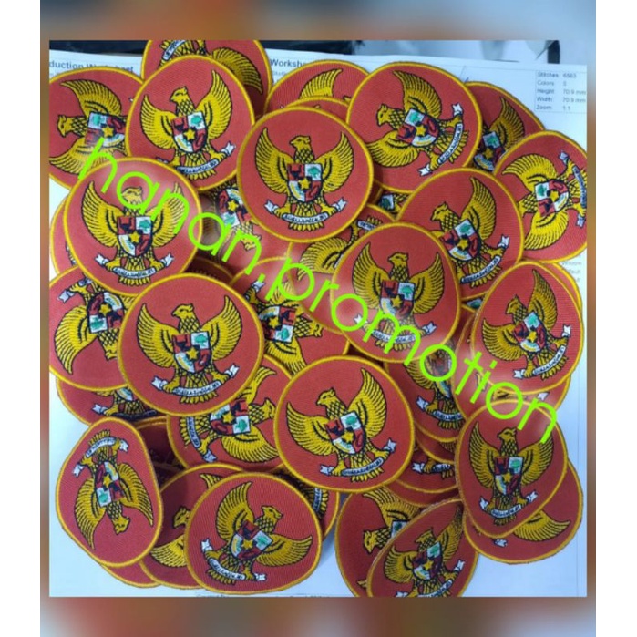 Jual BADGE LOGO GARUDA BACKGROUND MERAH DAN HITAM BORDIR KOMPUTER ...