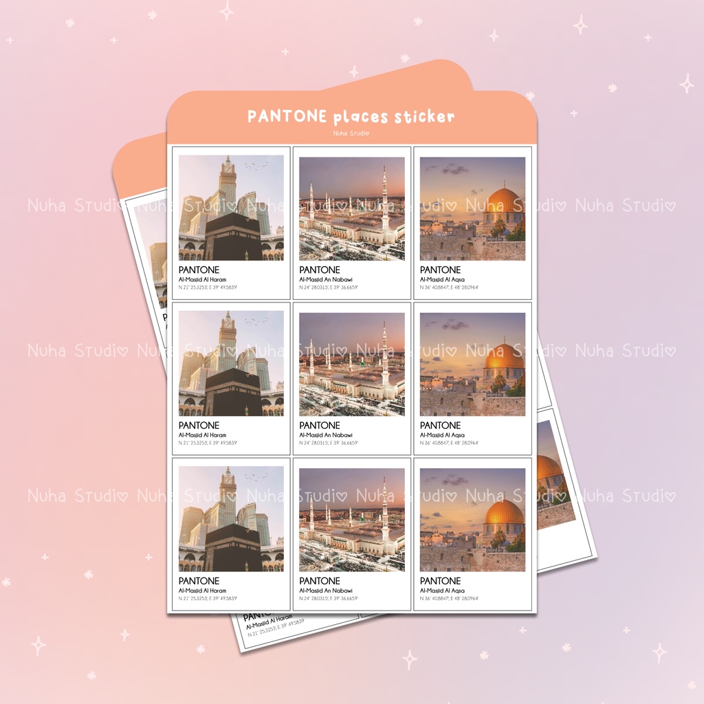 Jual Pantone Places Sticker by Nuha PANTONE Islamic places Waterproof ...