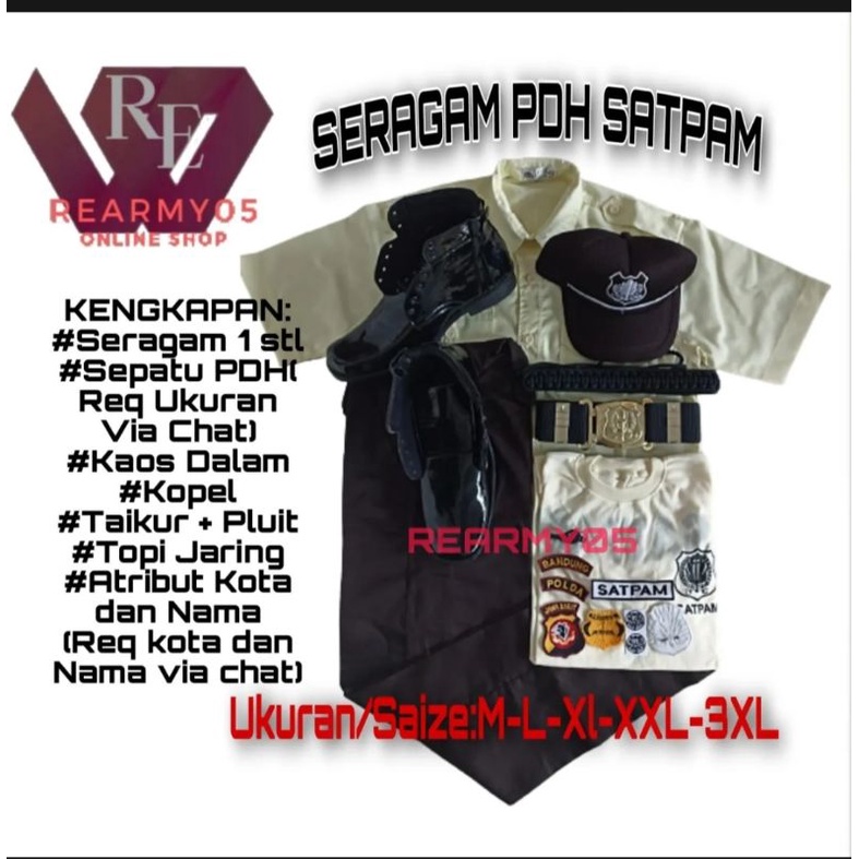 Jual SERAGAM PDH BAJU PDH SERAGAM SATPAM BAJU SATPAM SECURITY KREM FULL ...