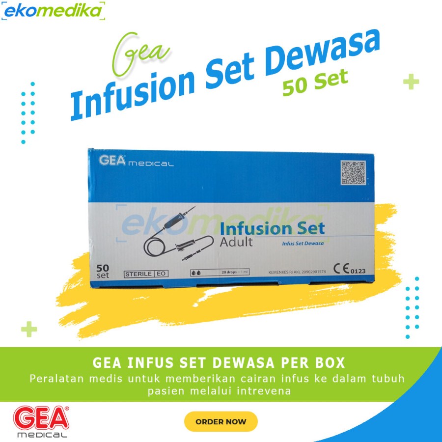 Jual Infus Set Dewasa Anak GEA Kemasan Box/ GEA Infusion Set/ Infuset ...
