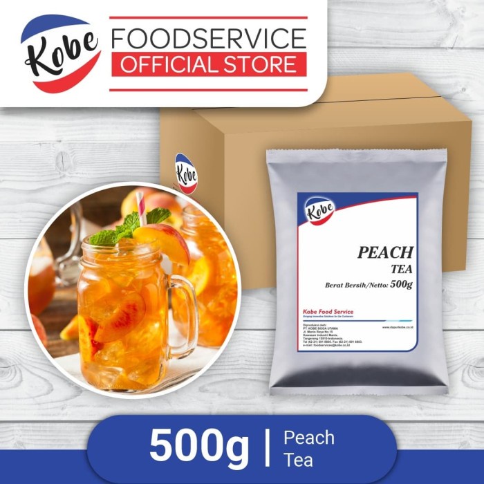 Jual Kobe Peach Tea 500gr - Minuman Serbuk Powder Peach Tea 1/2kg ...
