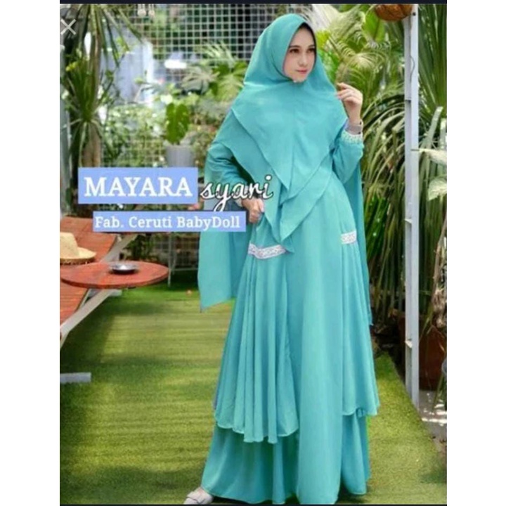 Jual Mayara Syari Set Khimar / Gamis Syari SIZE M L XL XXL / Baju Gamis ...