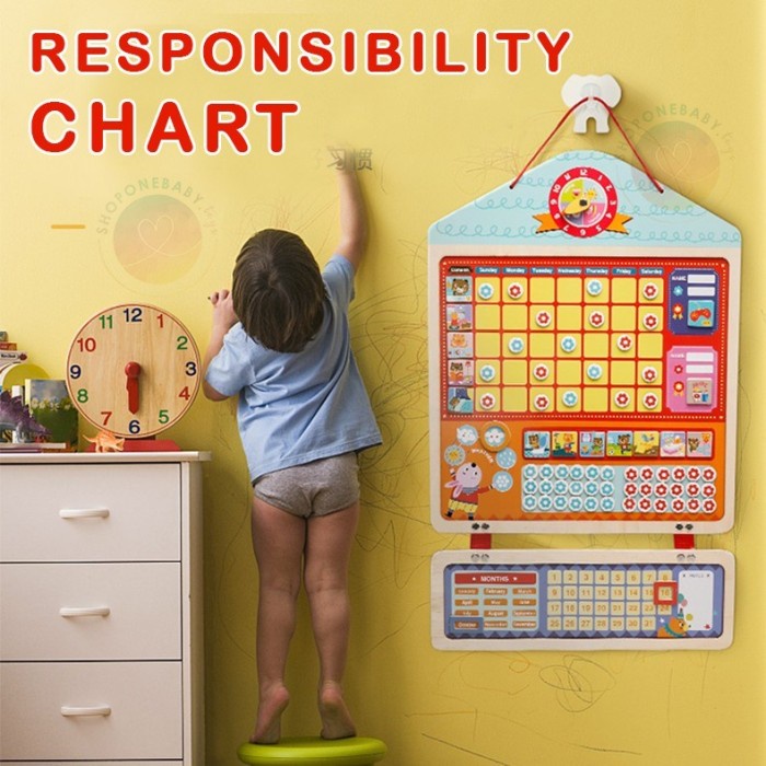 Jual Children Magnetic Self Discipline Responsibility Reward Chart Kids ...
