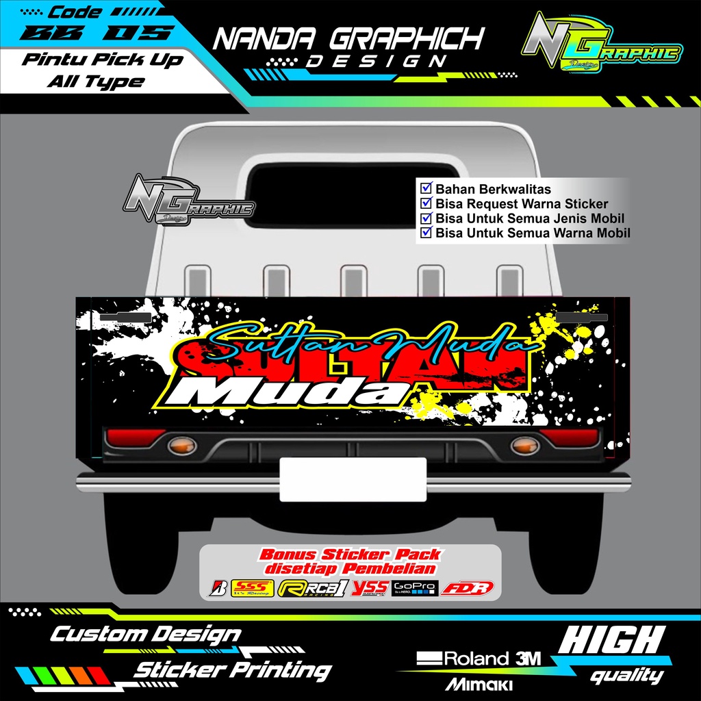 Jual BB 05 Sticker Bak Belakang Desain Suka Suka Free Desain Dan ...