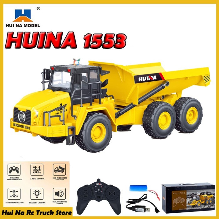 Jual Huina RC 1553 Articulated Dump Truck 11CH Scale 1/16 Remote ...