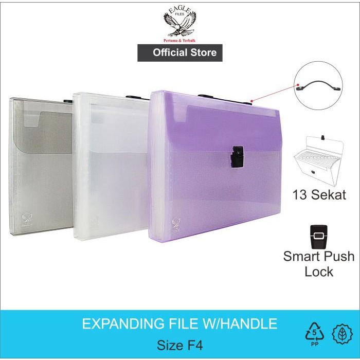Jual Eagle Files Expanding File F4 w/Handle Tas Document E338 | Shopee ...