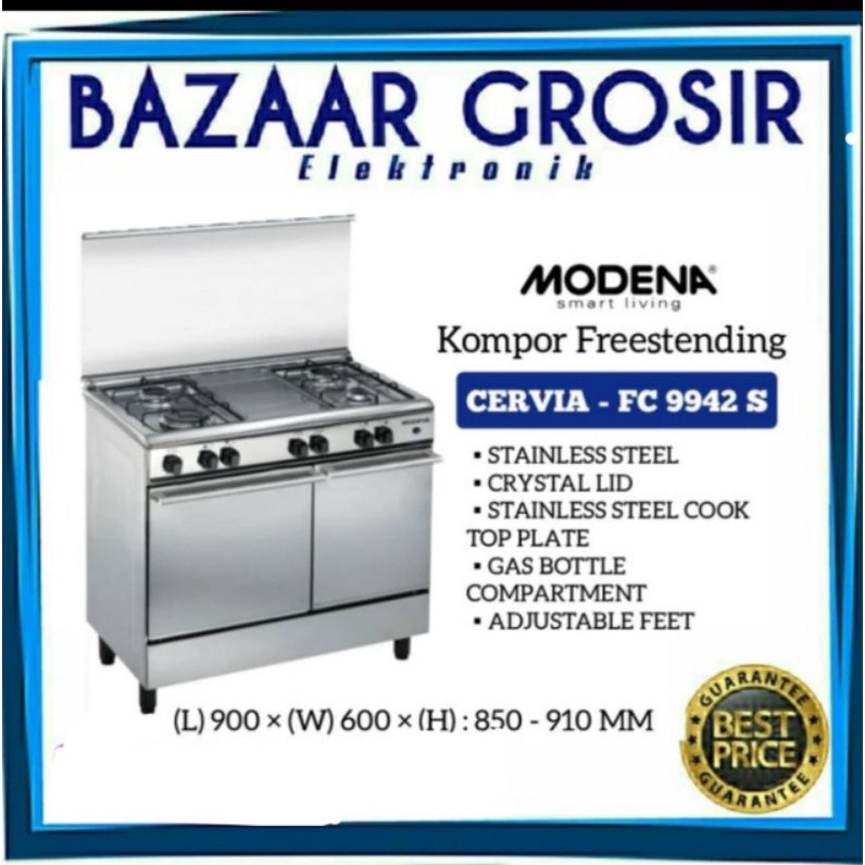 Jual MODENA FC9942S FC-9942S FREESTANDING COOKER 90CM KOMPOR BERDIRI ...