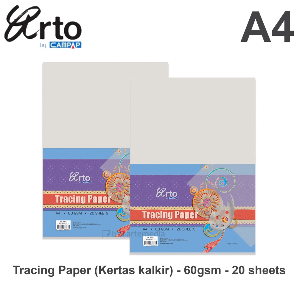Jual Arto A4 Tracing Paper 60gsm Drawing Sketching ( Kertas Kalkir ...