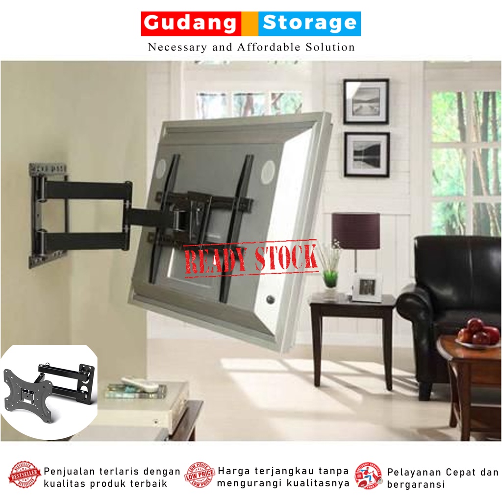 Jual [PROMO] Bracket TV 17 - 42 Inch Telescopic TV Bracket 2.5m 200 x ...