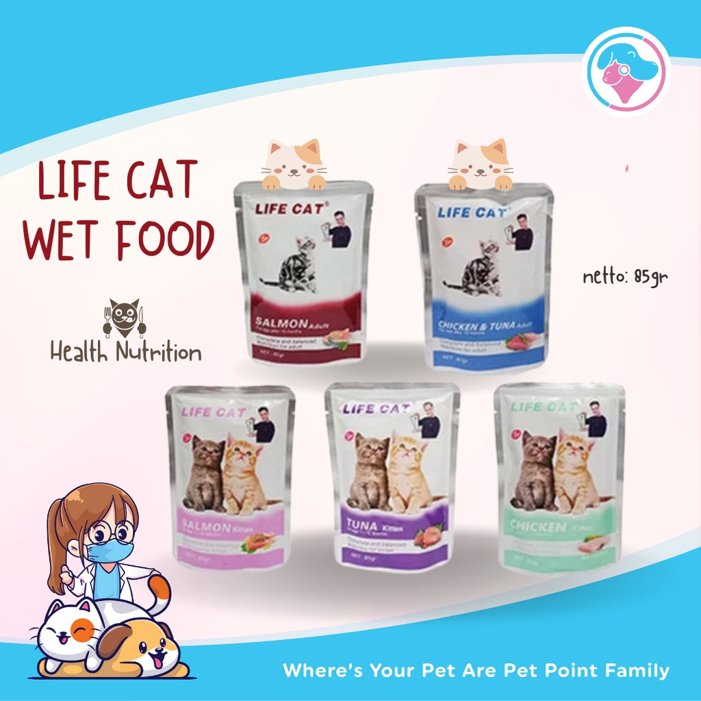 Jual Pakan Kucing Sachet LIFE CAT Adult Kitten 85gram Wet Food ...