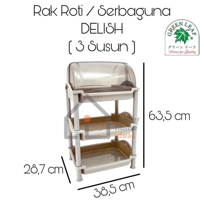 Jual Rak Roti / Rak Serbaguna GREEN LEAF - DELISH (3 Susun) | Shopee ...