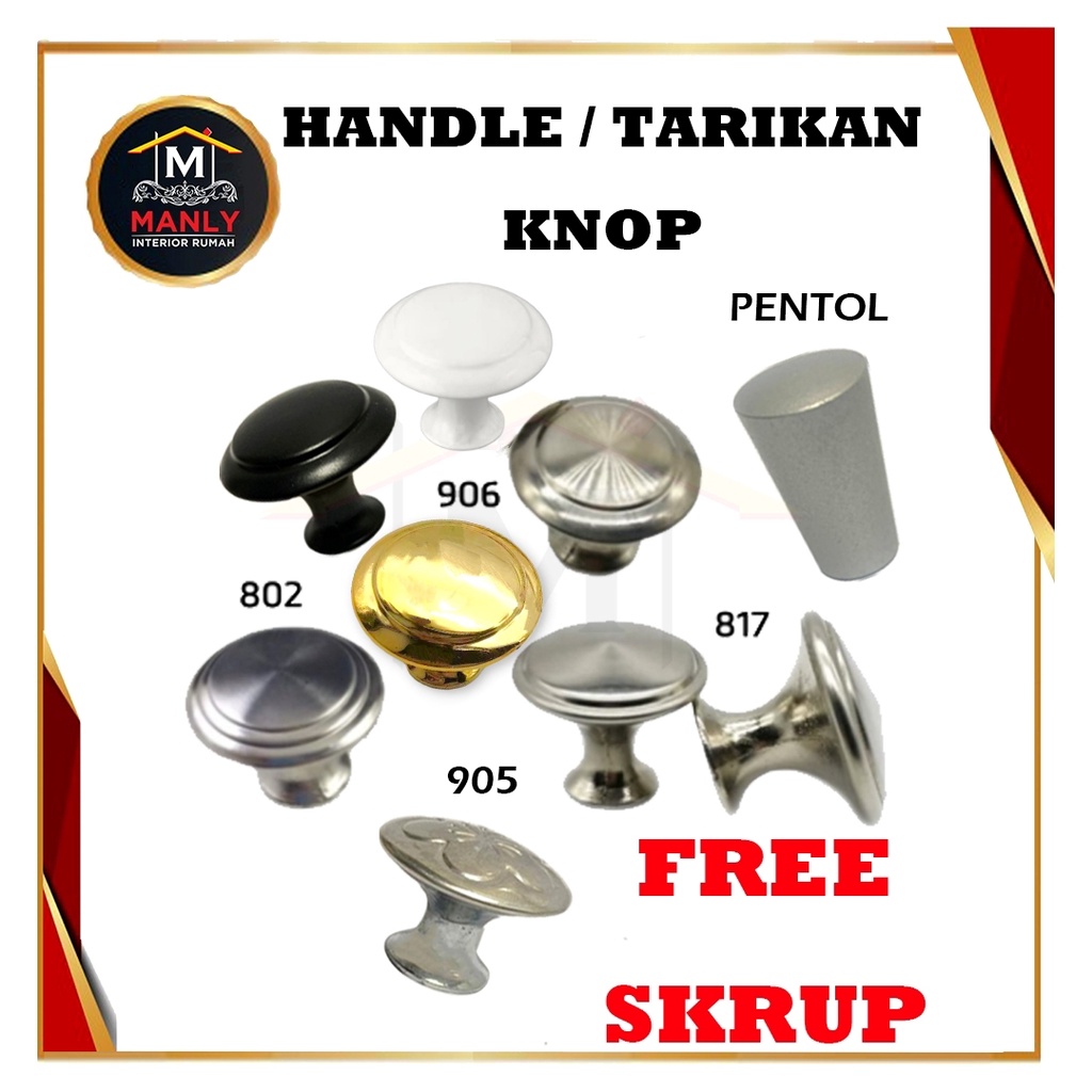 Jual Tarikan Handel Handle Knob Pentol Bulat Laci / Lemari knob ...