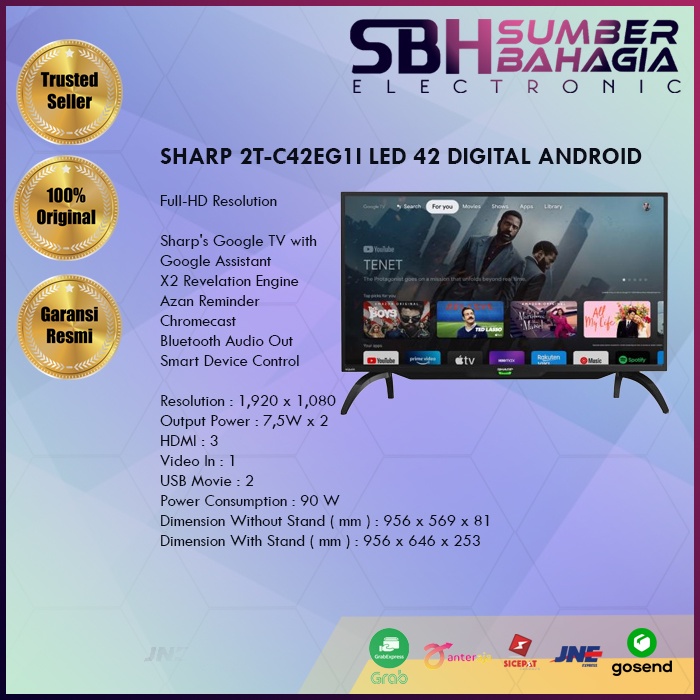 Jual SHARP 2T-C42EG1I LED 42 DIGITAL ANDROID (NEW) (KHUSUS BANDUNG) | Shopee Indonesia