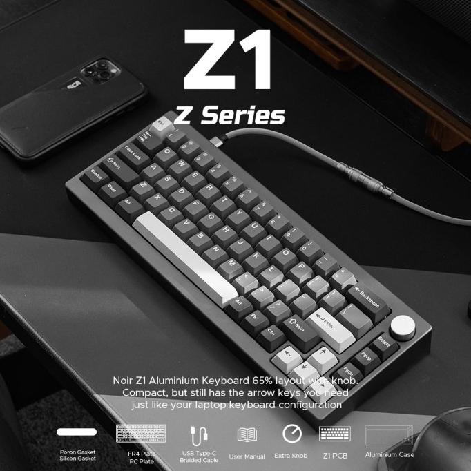 Jual Noir Z1 Aluminum Custom Mechanical Keyboard | Shopee Indonesia