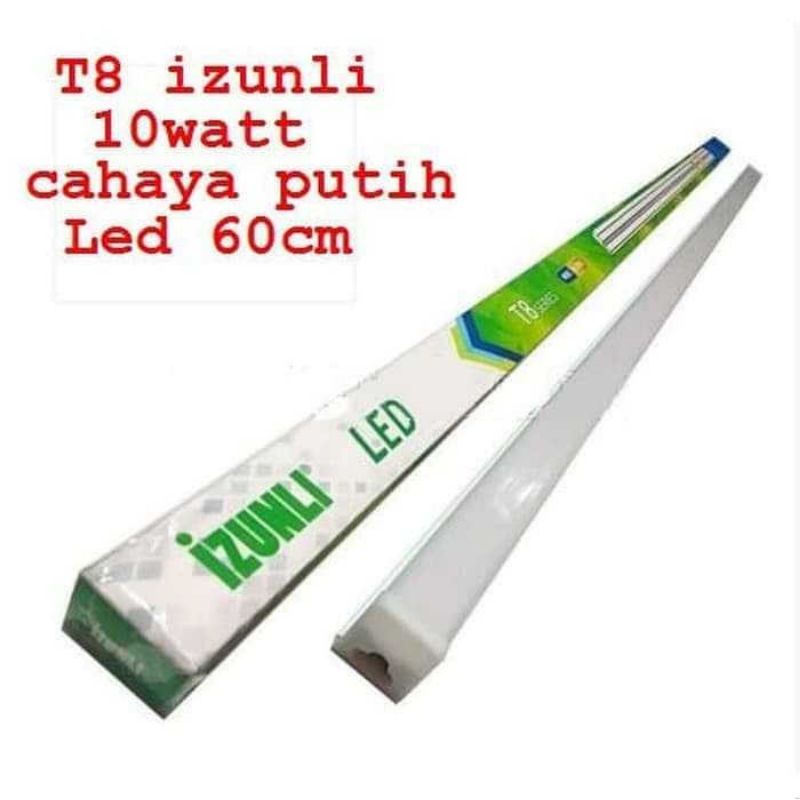 Jual IZUNLI LAMPU LED TL T8 LED 10W Putih 60cm IZL-T810 Komplit Set ...