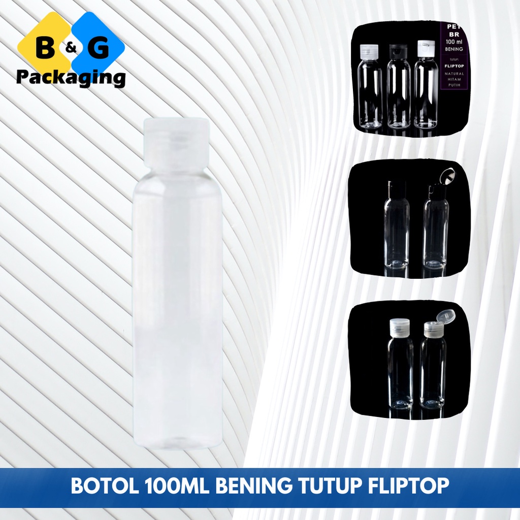 Jual BOTOL 100ML BENING FLIPTOP BENING PUTIH HITAM / BOTOL PLASTIK ...