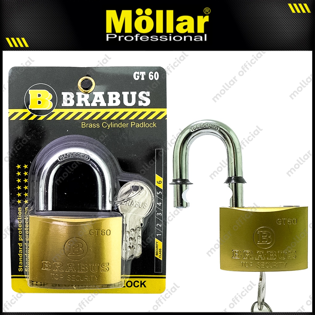 Jual BRABUS GT60 Short Gembok Kuningan 60 mm Leher Pendek Computer Key ...