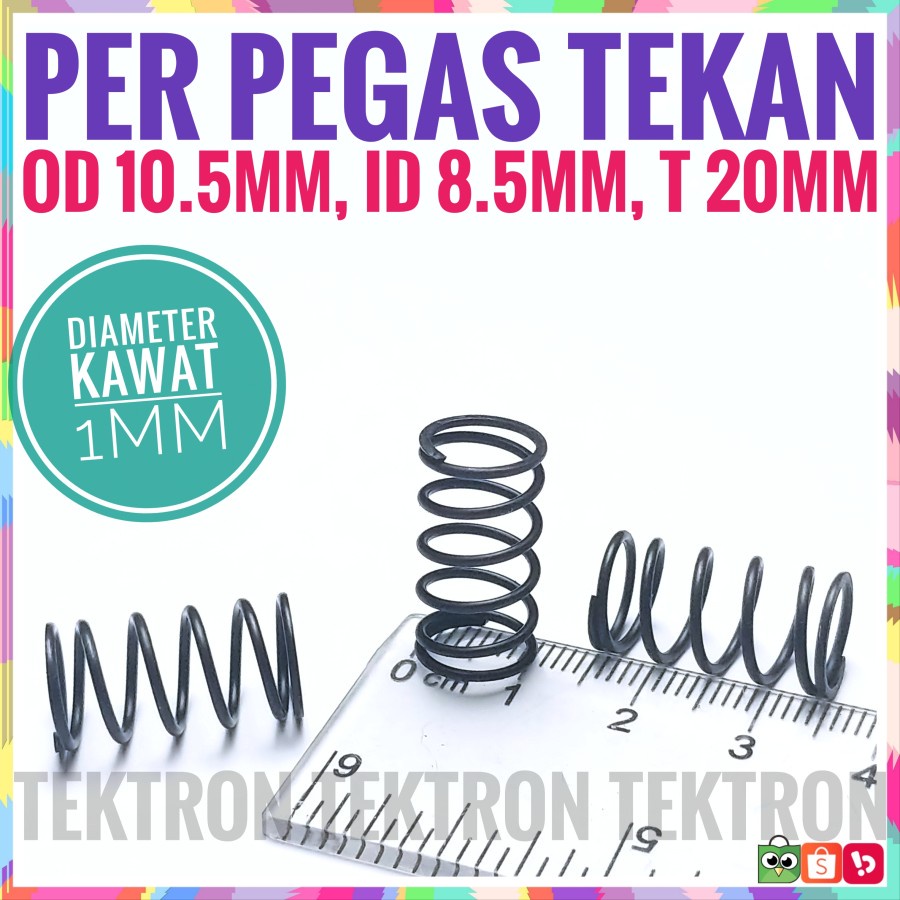 Jual Per Pegas Tekan Spring OD 10.5mm ID 8.5mm T 20mm D Kawat 1mm 1cm 2cm | Shopee Indonesia