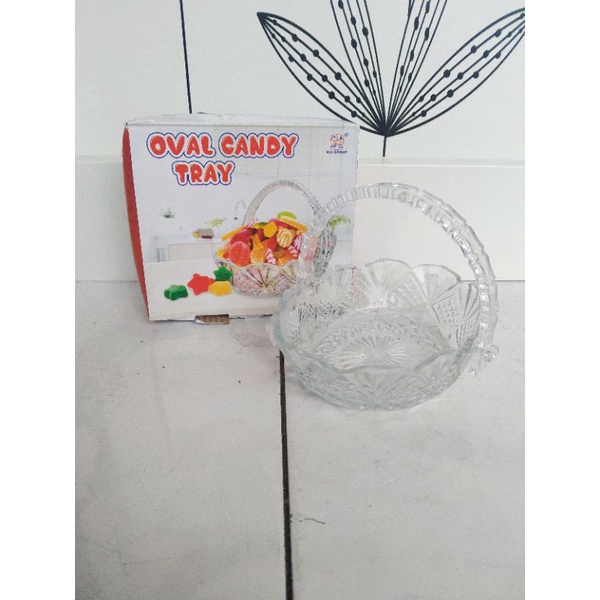 Jual Wadah Tempat Permen Kaca / Glas Candy Tray / Keranjang Permen Kaca ...