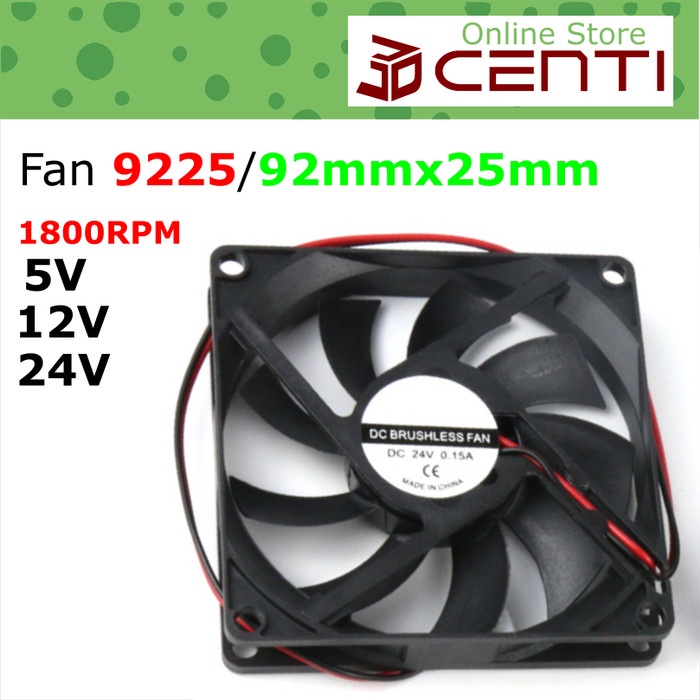 Jual Kipas Fan DC 9225 9.2cm 92mm 5 12 24 v 5v 12v 24v high rpm blower | Shopee Indonesia