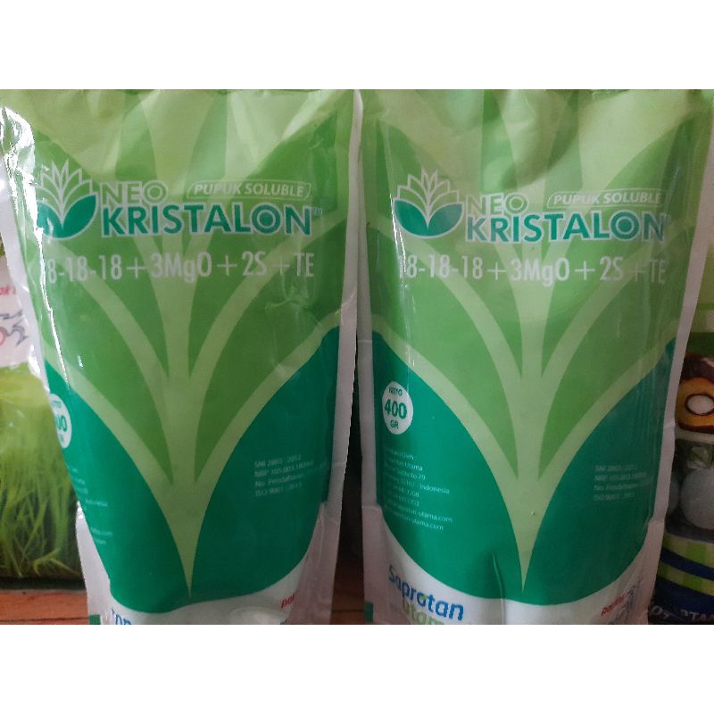 Jual Neo kristalon hijau 400gr pupuk soluble pertumbuhan | Shopee Indonesia