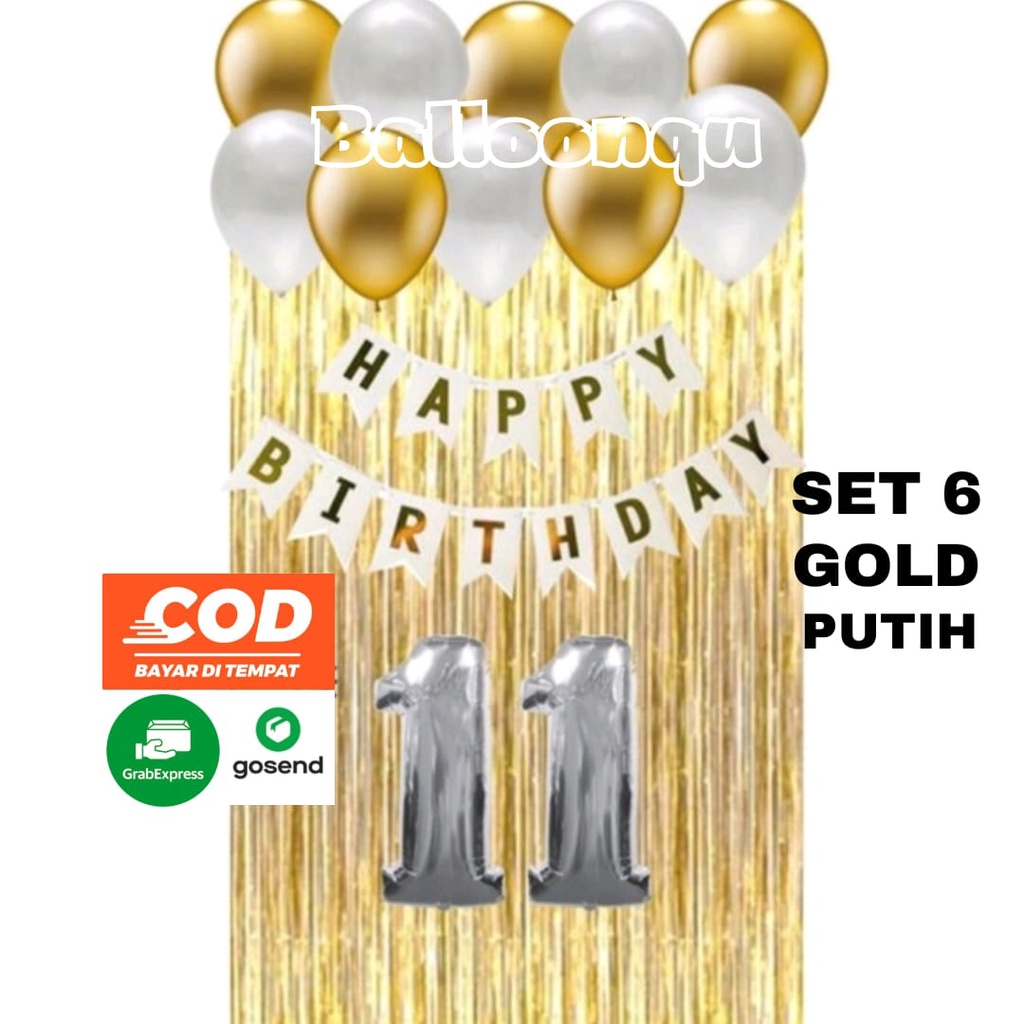 Jual [PAKET] Dekor Ulang Tahun Simple Balon Happy Birthday Dekor Simple ...