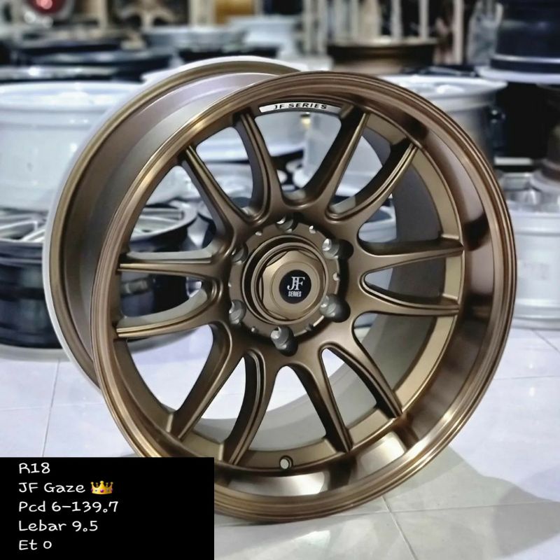 Jual velg mobil fortuner jf gaze ring 18 lebar 9,5 et 0 untuk pajero hillux ranger strada triton ...