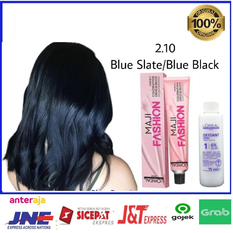 Jual cat rambut Loreal majirel 2.10 extra blue black + oxidan't L'oreal ...