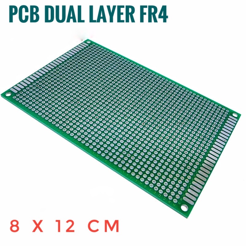 Jual PCB Dot Matrix Double Layer Hole 8x12 cm FR4 Protoboard lubang 2 ...
