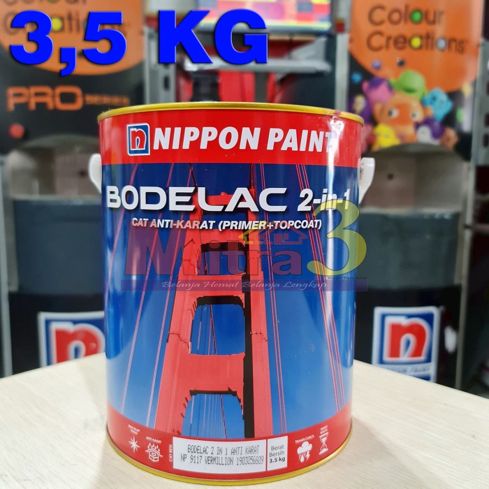 Jual ~~~~~] Nippon BODELAC 2 in 1 Cat Besi Anti Karat Primer + Top Coat 3,5 KG | Shopee Indonesia