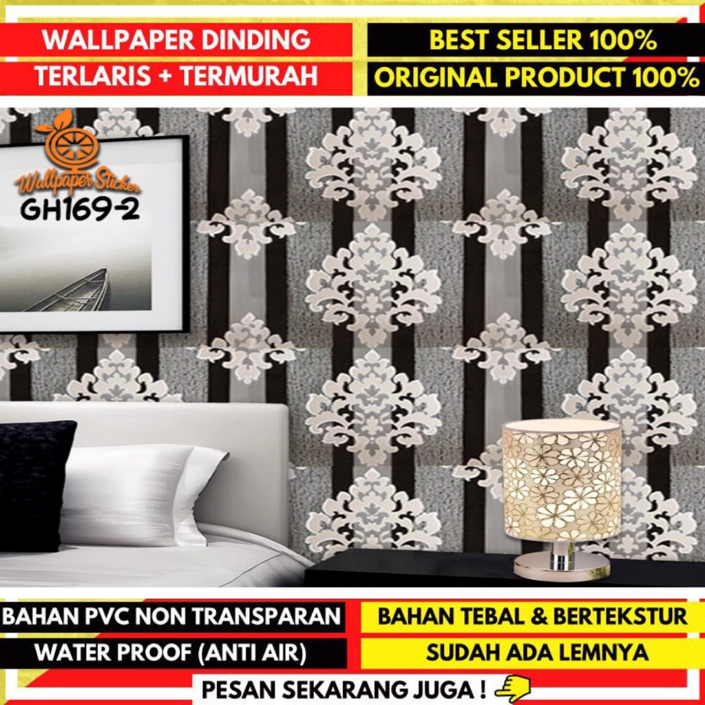 Jual Wallpaper Dinding 10 m 10 meter 45 cm x 10 m BATIK GOLD BATIK PINK ...