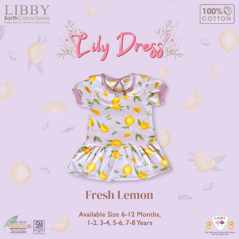 Jual BAJU ANAK dress lily merek libby bahan cotton rib | Shopee Indonesia