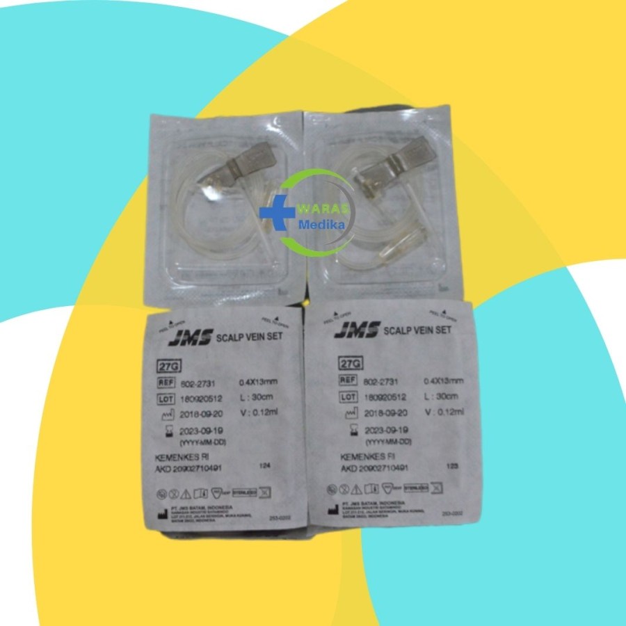 Jual JMS Needle Wing Scalp Vein Set No. 27G dan 25G 100ea | Shopee ...