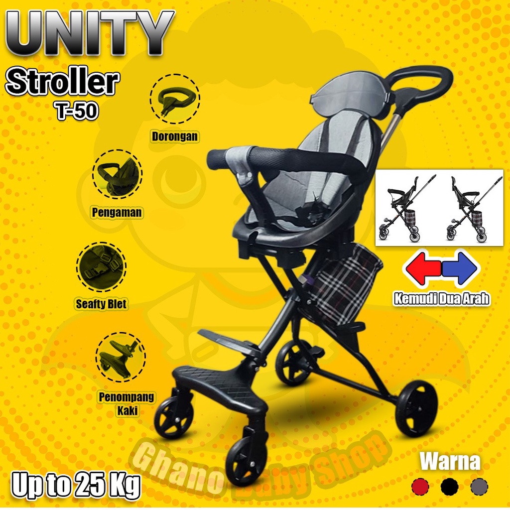 Jual Stroller Anak baby stroller UNITY T50 beban 25kg TANPA KANOPI ...