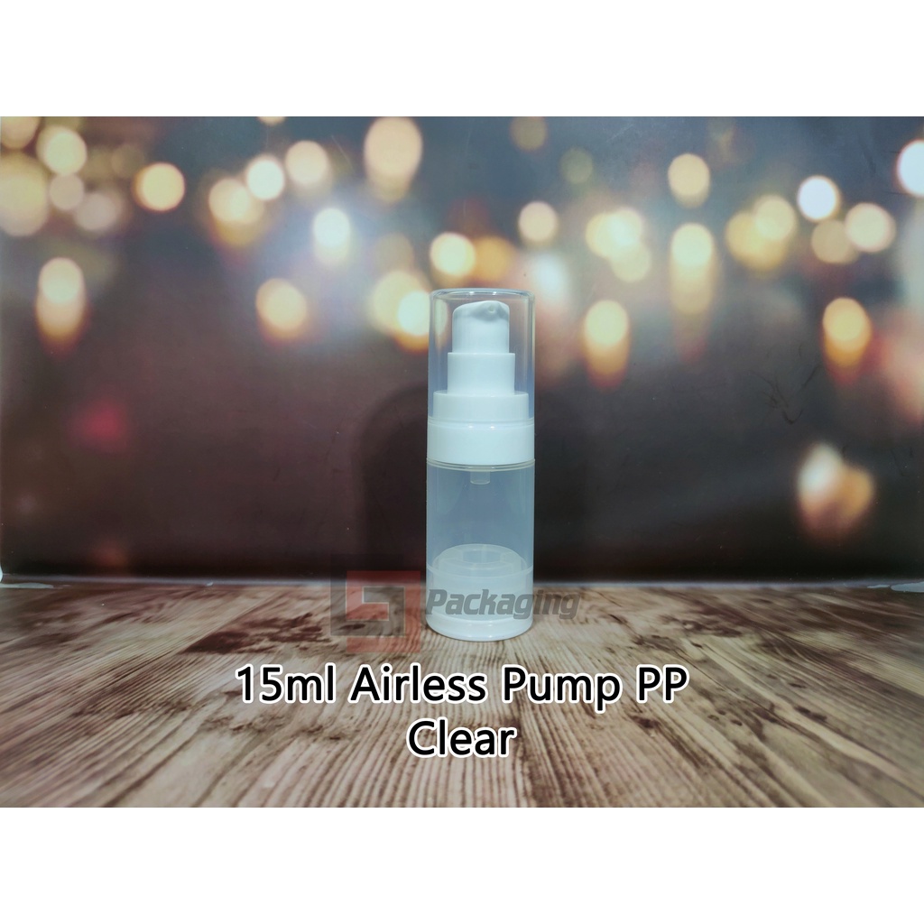 Jual 15ml botol serum / pump airless pp 15 ml transparan / clear | Shopee Indonesia