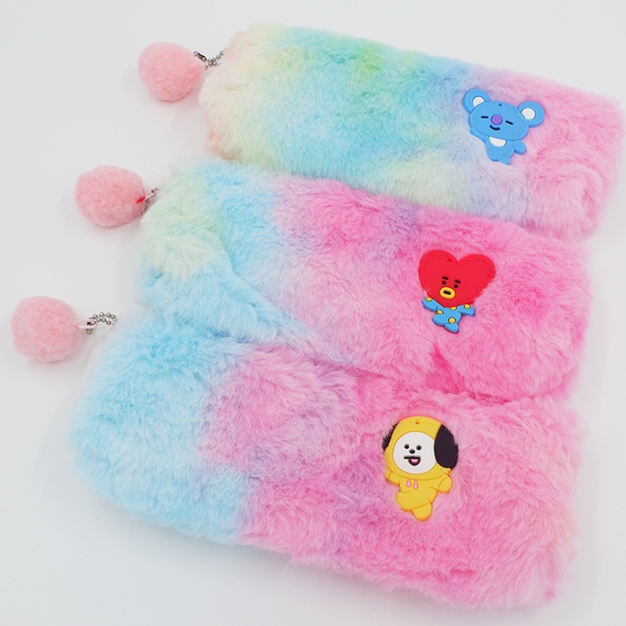 Jual Pencil case soft plush / tempat pensil bulu BT21 BTS gradasi ...