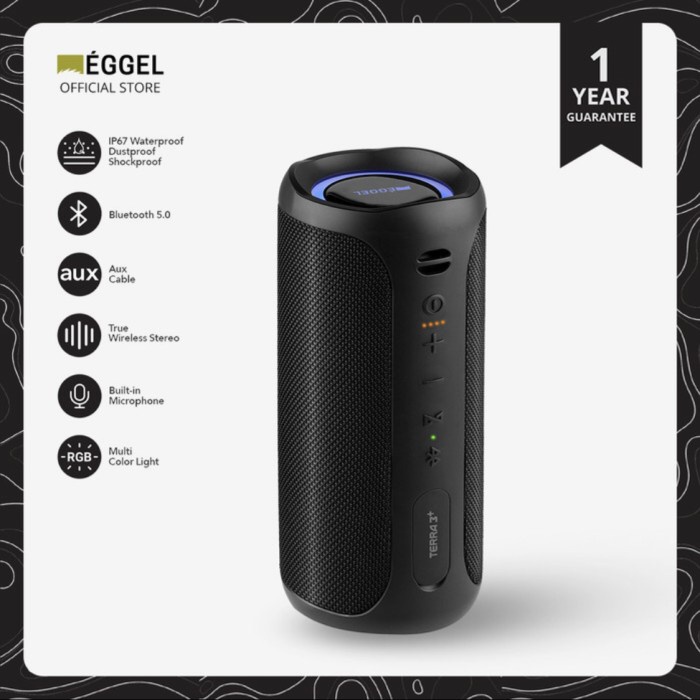 Jual Eggel Terra 3 Plus Bluetooth Speaker Rgb Light Waterproof Terra ...
