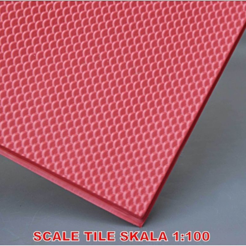 Jual Miniatur Atap Sirap Merah Plastik PVC Tekstur Sisik Bahan Maket ...