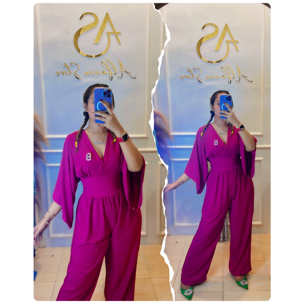 Jual ALFAZZA Nadhira Long Jumsuit Wanita Kekinian Crinkle Airflow ...