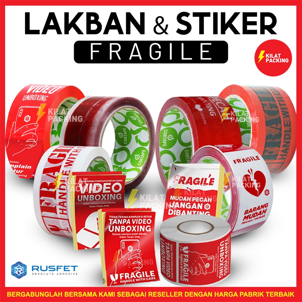 Jual Isolasi Lakban Handle With Care Stiker Solatip Plakban Fragile ...