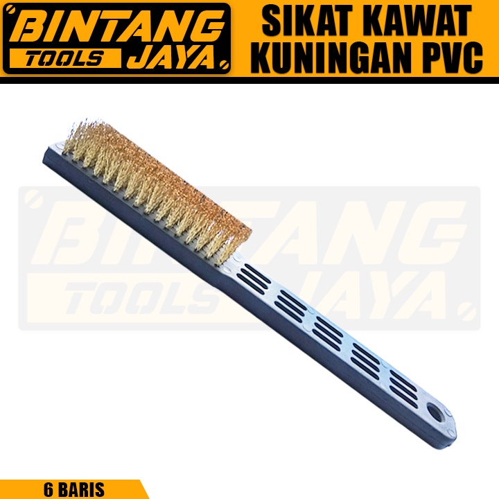 Jual Sikat Kawat Kuningan Gagang PVC 6 Baris Sikat Kuningan Halus Wire ...