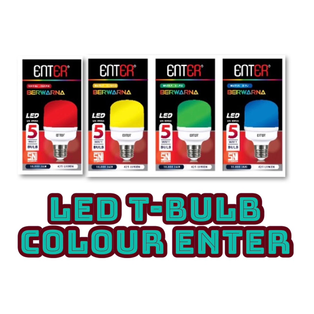 Jual BOHLAM LED KAPSUL MURAH WARNA ENTER 5WATT / LAMPU LED WARNA 5W ...